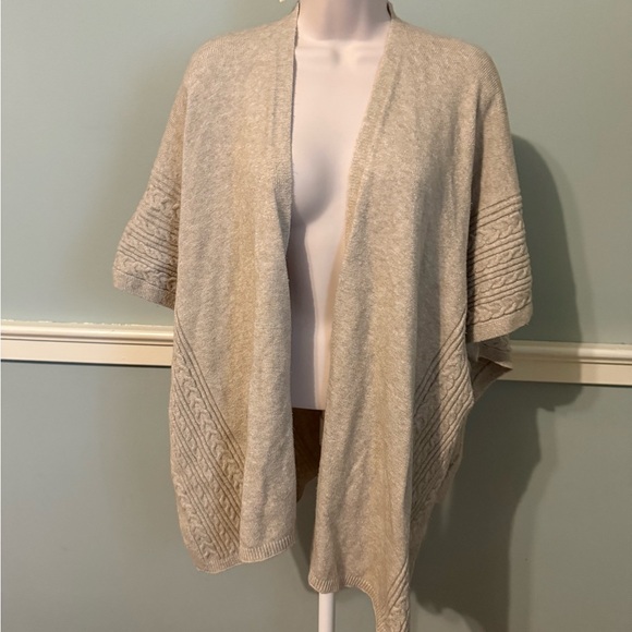 Poof! | Tops | Poof Cream Shrug Poncho Knit Top | Poshmark